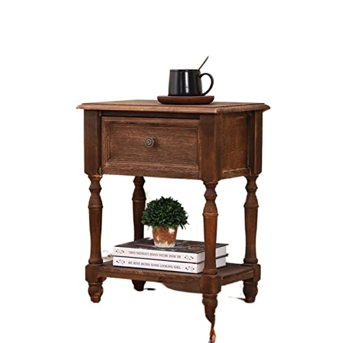 HIGOH Bedside Table Bedside Table with Drawer, Simple Living Room, Sofa, Bedside Table (Color : 3)