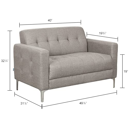 Global Industrial Fabric Upholstered Loveseat, 49-1/4"W, Tan