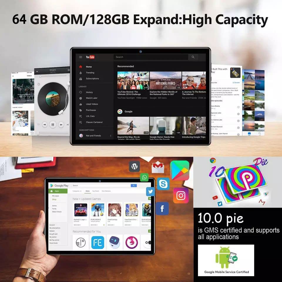 IOD Tablet 10 Inch Android 10 GO, 1.5 GHz Quad-Core A133 Processor ,4GB RAM 64GB ROM, 1280 x 720HD IPS Display, 5000mAh Battery, Support WiFi, Bluetooth