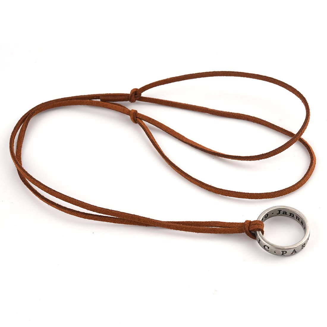 Dr's gift Uncharted 4 Nathan Drake Ring Necklace Engraved Pendant with Adjustable Leather Chain Handmade Jewelry Unisex Cosplay Game Fans Gift