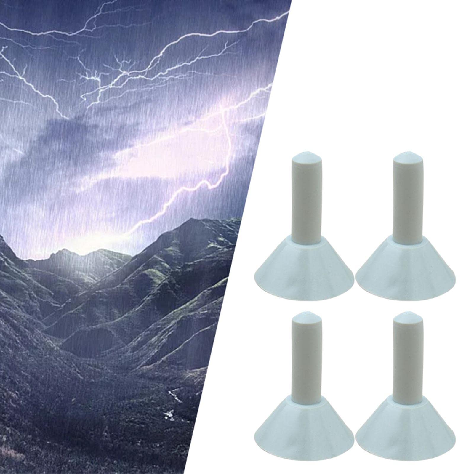 Esquirla 4Pcs Tent Pole Insulation Proof Caps, Tent Pillar End Insulating Anti Hat for Backpacker Camping, Grey
