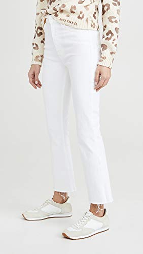 MOTHER Women's The Hustler Ankle Fray Jeans, Fairest of Them All, White, 23