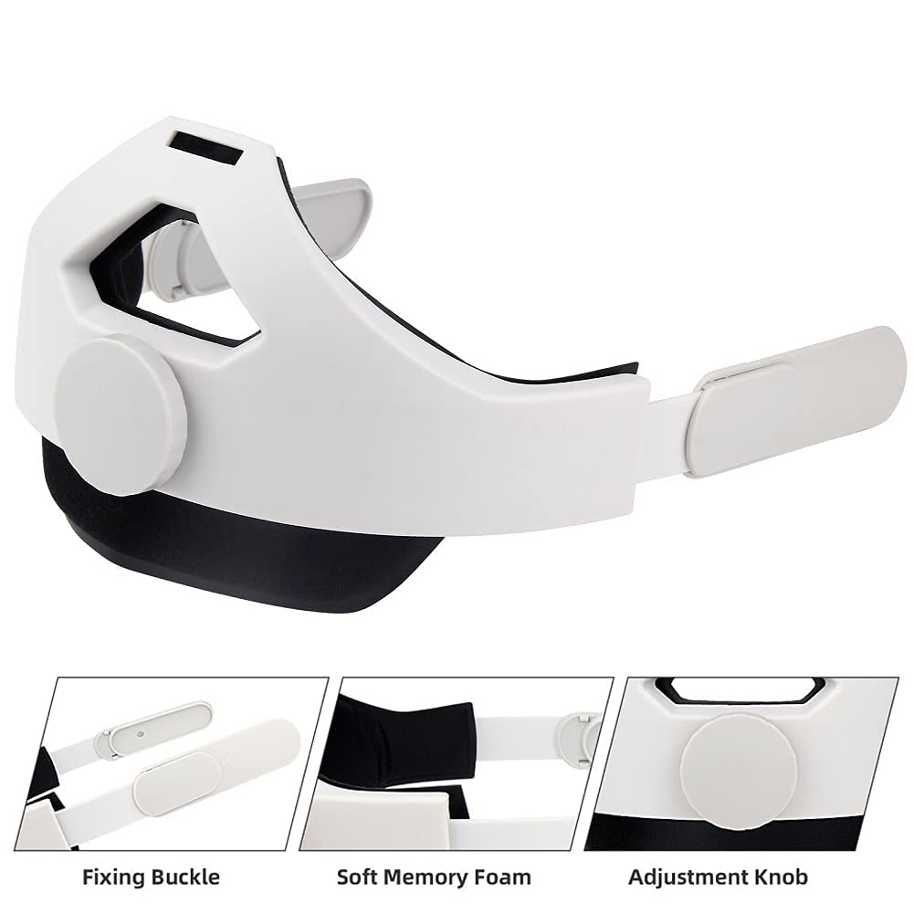 EKDJKK Adjustable Headband for Oculus Quest 2, Replacement for Elite Strap Comfortable Protective Head Strap Reduce Pressure for Enhanced Support and Comfort in VR Gaming