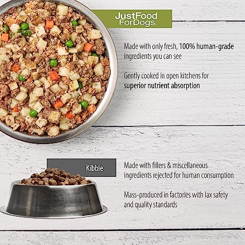 JustFoodForDogs Frozen Fresh Dog Food Topper Starter Pack, Beef & Turkey Recipes, 5.5 oz (Pack of 9)