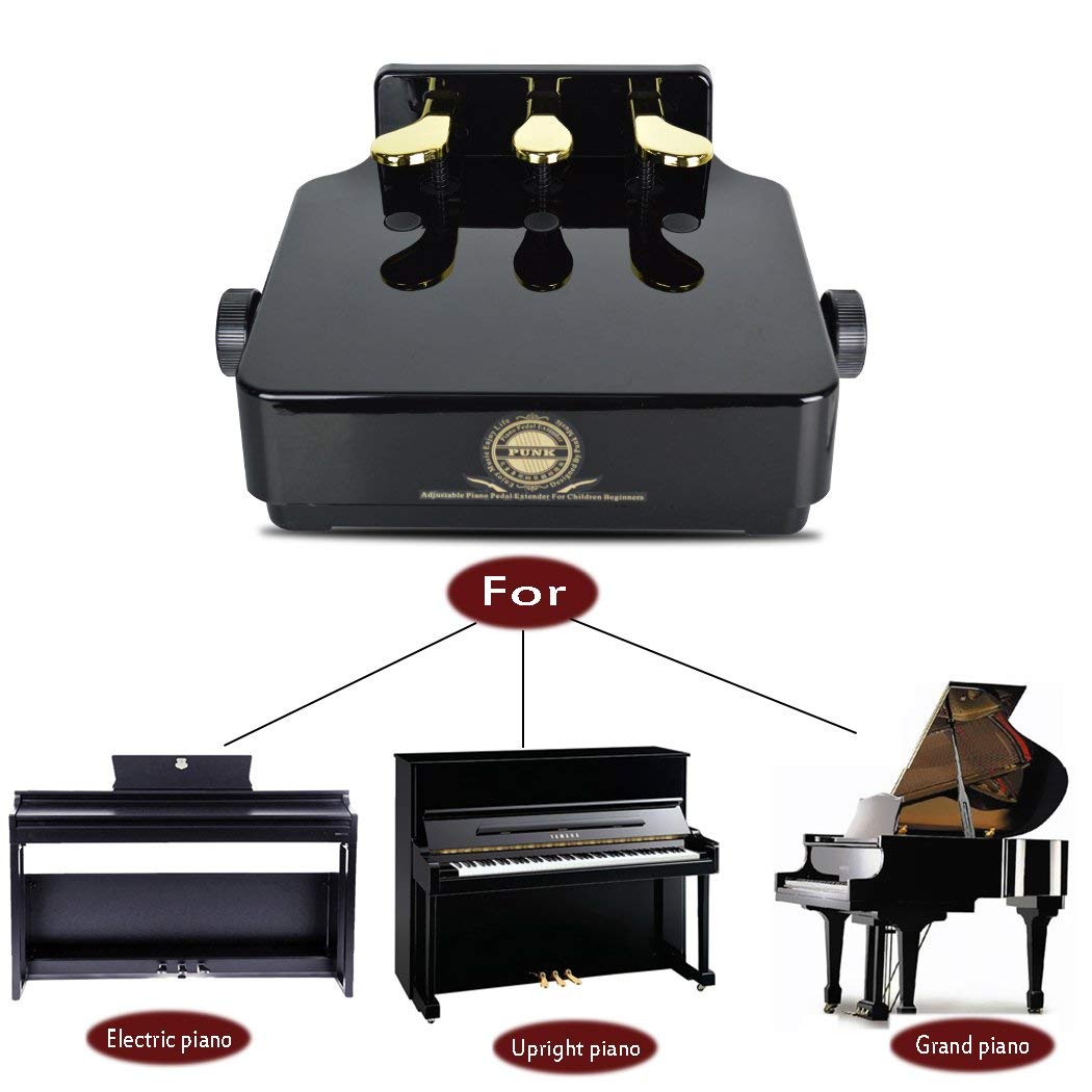 Sound harbor Piano Pedal Extender Adjusted Piano Foot Pedal Extender for Kids,Design with 3 Pedal Black