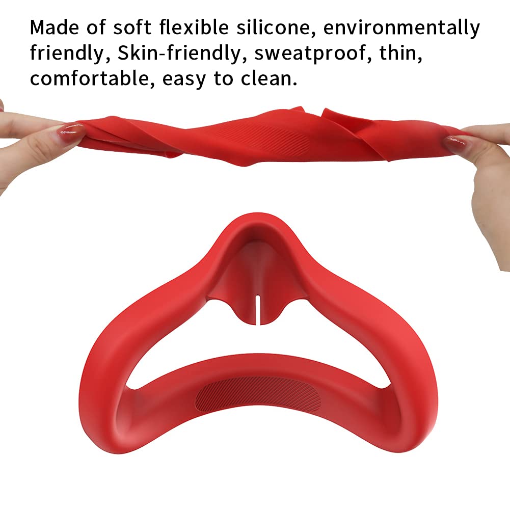 EKDJKK Silicone VR Face Cover for Oculus Quest 2, Face Pad Cushion Compatible with Oculus Quest 2 VR Headset, Sweatproof Anti-Leakage Silicone Face Cover Pad VR Facial Face Cover Replacement Pad