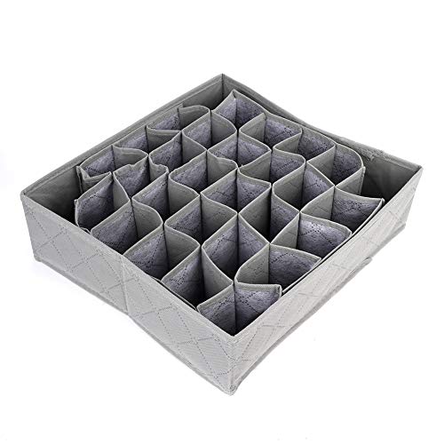 SALUTUYA Sock Drawer Organizer Divider, Underwear Organizer Durable 30 Grids Soft Foldable for Storing Underwear Bra for Bedroom