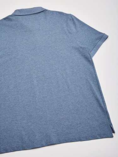 Nautica Men's Short Sleeve Solid Cotton Pique Polo Shirt, Deep Anchor Heather, X-Large