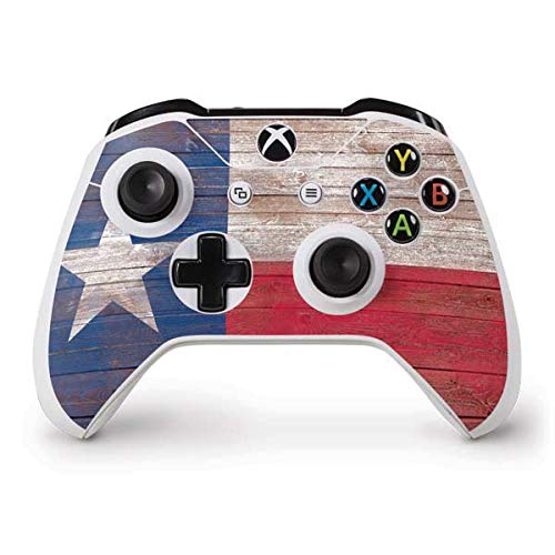 Skinit Decal Gaming Skin Compatible with Xbox One S Controller - Originally Designed Texas Flag Dark Wood Design
