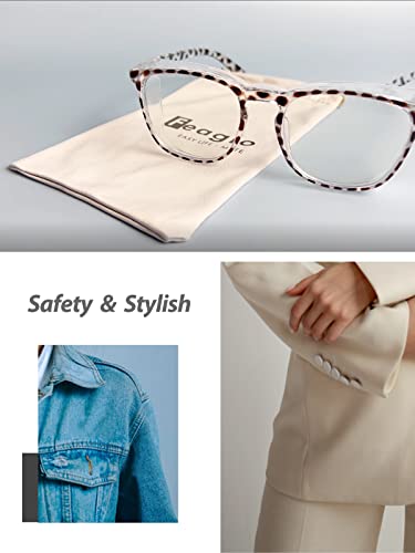 Feaglo Safety Glasses, Anti Fog Safety Goggles for Women Men, Blue Light Blocking with Clear Lens, 4Pack Stylish Eye Protection Glasses with side Shield