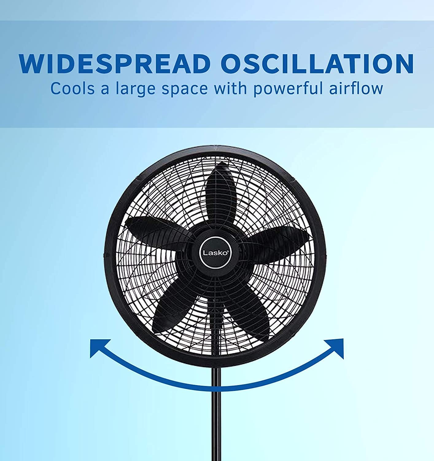 Lasko 18 in. Adjustable Elegance and Performance Pedestal Fan, Black 18"/Black