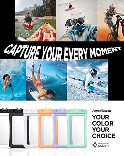 Spigen AquaShield Floating Universal PVC Protective Cases with IPX8 A610 Compatible with iPhone, Galaxy, Xiaomi, Google (Pack of 2) - Black