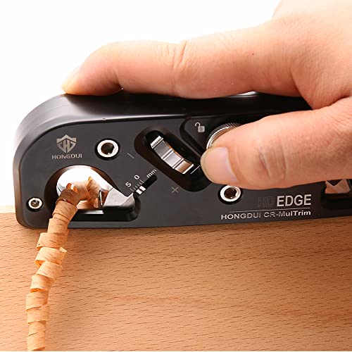 HONGDUI DJ11S Woodworking Chamfering Plane with 3 Replacement Carbide Blades Double Edge Angler Chamfering Plane