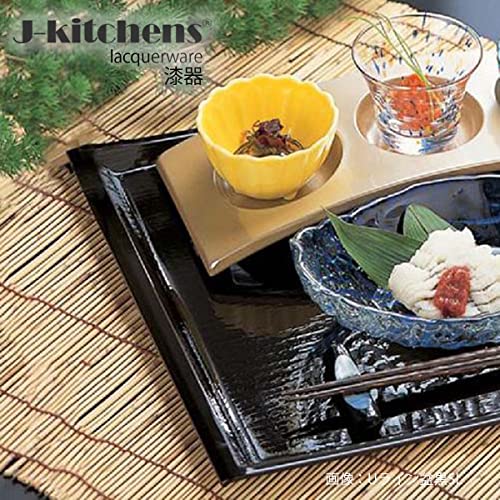J-Kitchens Obon Tray, U-Line, Silver, Naichi Tenkuro, Non-Slip Obon Shaku 6, Made in Japan