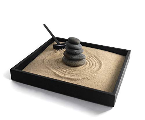 Stacking Stones Handmade Zen Garden Desktop Gift Ideas for Office Decor Relaxing Desk Accessories Natural Kit with Stackable Rocks for Relaxation and Stress Reduction