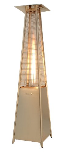 Hiland HLDSO1-GTSS 91-Inch Tall Quartz Glass Tube Heater - Silver