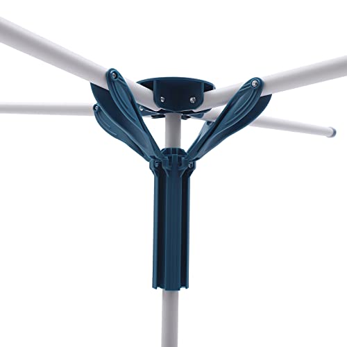 LOHISHILO 2in1 Foldable Clothes Stand Hanger, Drying Rack Adjustable Height Coat, for College Dorms, Camping, Apartments, Hotels, Laundry Rooms, Boutiques, Studios, Blue