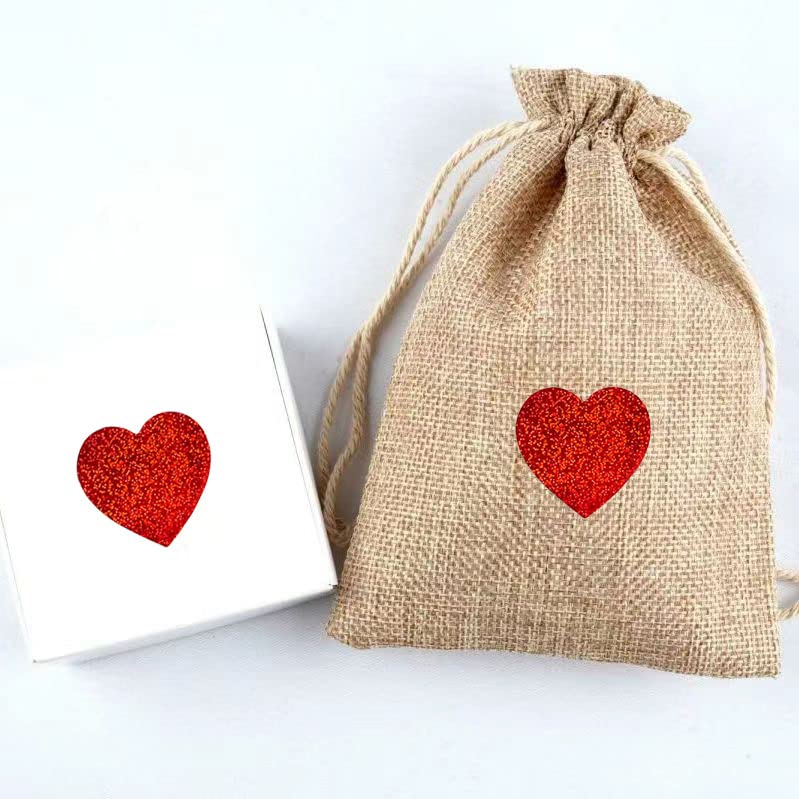 Glitter Heart Stickers Love Decorative Sticker 500 per Roll,1"Self Adhesive Labels for Valentine's Day, Award Charts, Offices, Teachers & Classrooms, Bookmarks