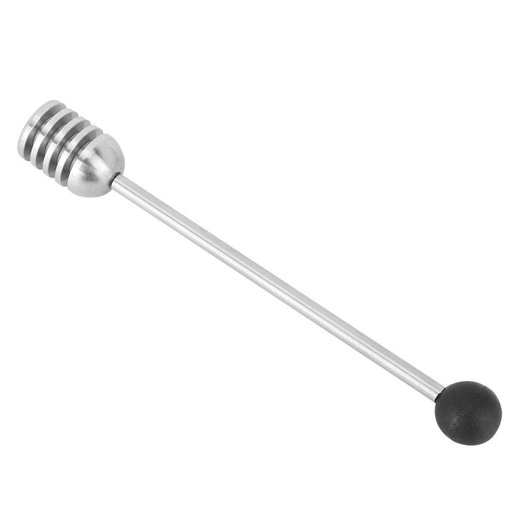 Fdit 6" Honey Dipper Stick 304 Stainless Steel Honey Dipper Stirrer Mini Honey Spoon Dippers Kitchen Mixing Stiring and Dipping Tool(Black)