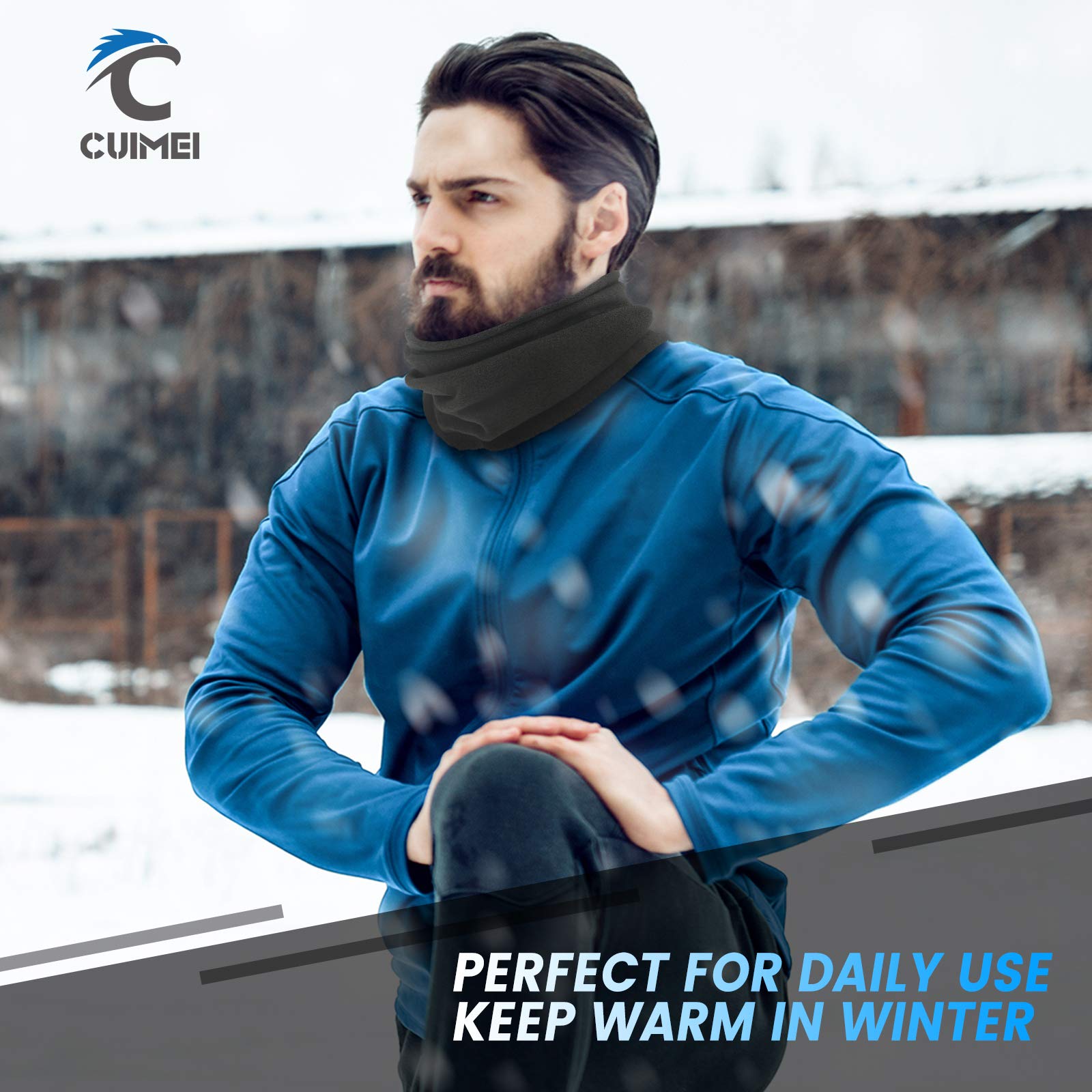 CUIMEI Fleece Neck Warmer Gaiter - Ski Face Mask Winter Neck Gaiter for Motorcycle Running Cycling