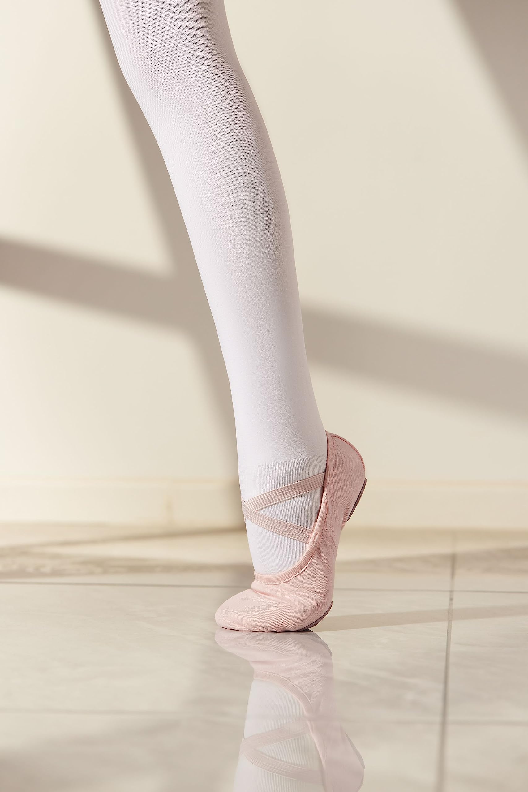 Dance Women's Ballet Shoes Stretch Canvas Performa Dance Slippers Split Sole for Girls/Adult, Size 10.5, Pink, 2pcs