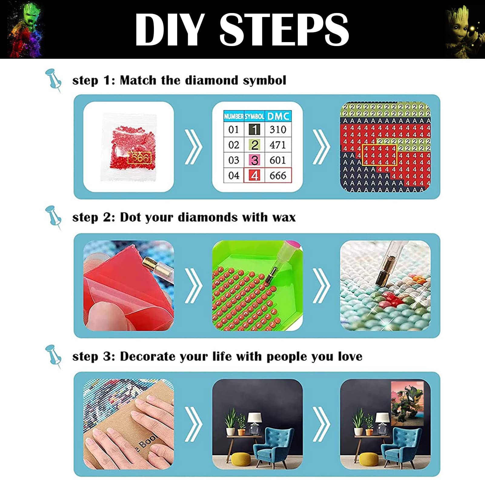 Diamond Painting Kits for Adults, 5D DIY Diamond Art Kits for Adults Full Drill Gem Painting Kit for Home Wall Decor Gifts 12x16inch