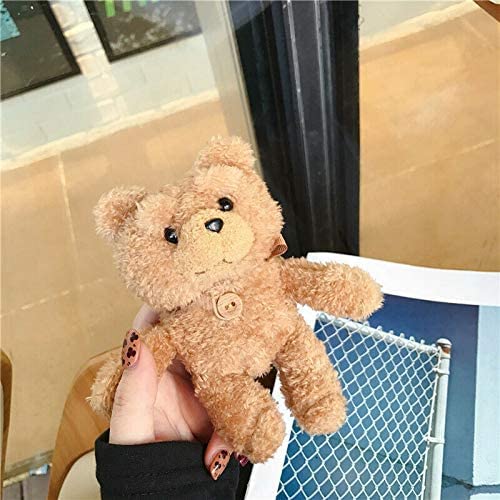 Jackpot Wireless Designed for Apple AirPods 3 Case 2021, Bear Plush Doll Cute 3D Cartoon AirPods 3rd Gen Cover Hooks Button Earphone Headphone, Shockproof Anti-Fall and Dustproof Protective (Bear)