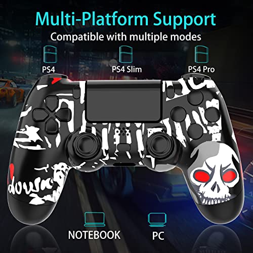 SZDILONG Wireless Controller for PS4 Gamepad Compatible with Playstation 4/Pro/Slim/PC,Double Shock/Bluetooth/Touchpad/Stereo Headphone Jack/Six-axis Motion Control/Charging Cable