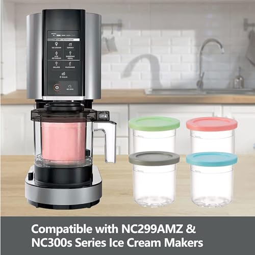 Creami Pints, for Ninja Creami Ice Cream Maker Pints,16 OZ Ice Cream Containers with Lids Dishwasher Safe,Leak Proof Compatible with NC299AMZ,NC300s Series Ice Cream Makers