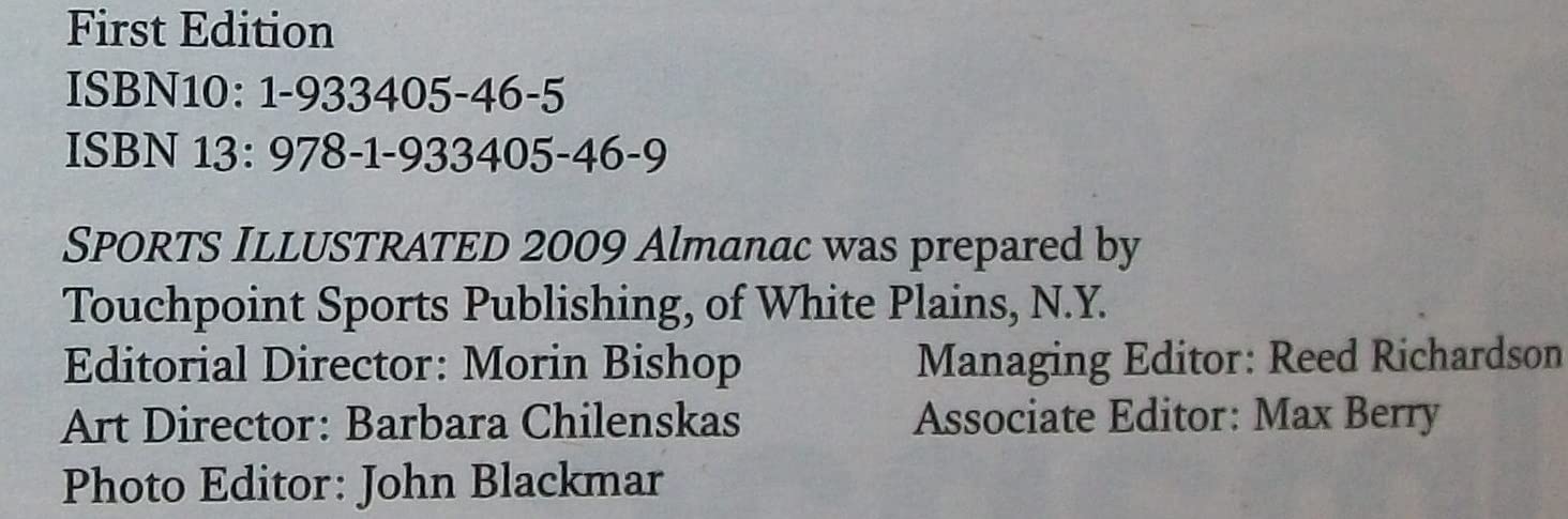 Sports Illustrated Almanac 2009