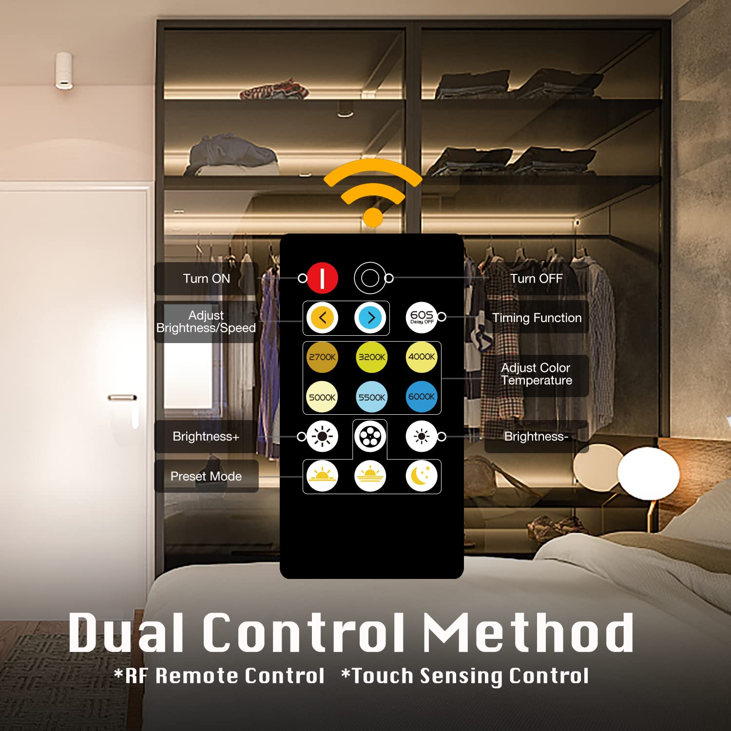 dalattin Under Cabinet Lights,6 Pcs 9.8FT Under Cabinet Lighting for Kitchen,180 LEDs,2700k-6500k Warm to White Light,Timing Under Counter Lights,Bright Light Strips Touch and RF Remote Control
