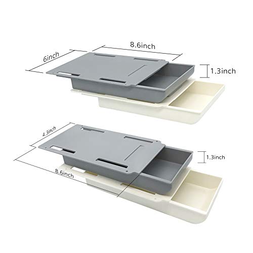 N-A Under Desk Storage Desk Drawers Organizer Large 2Pack Self-Adhesive Pop-Up Hidden Under Desk