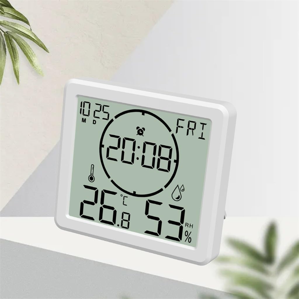 LNYHLXS Temperature and Humidity Meter Clock Household Thermometer High-Precision Multi-Function Electronic Hygrometer