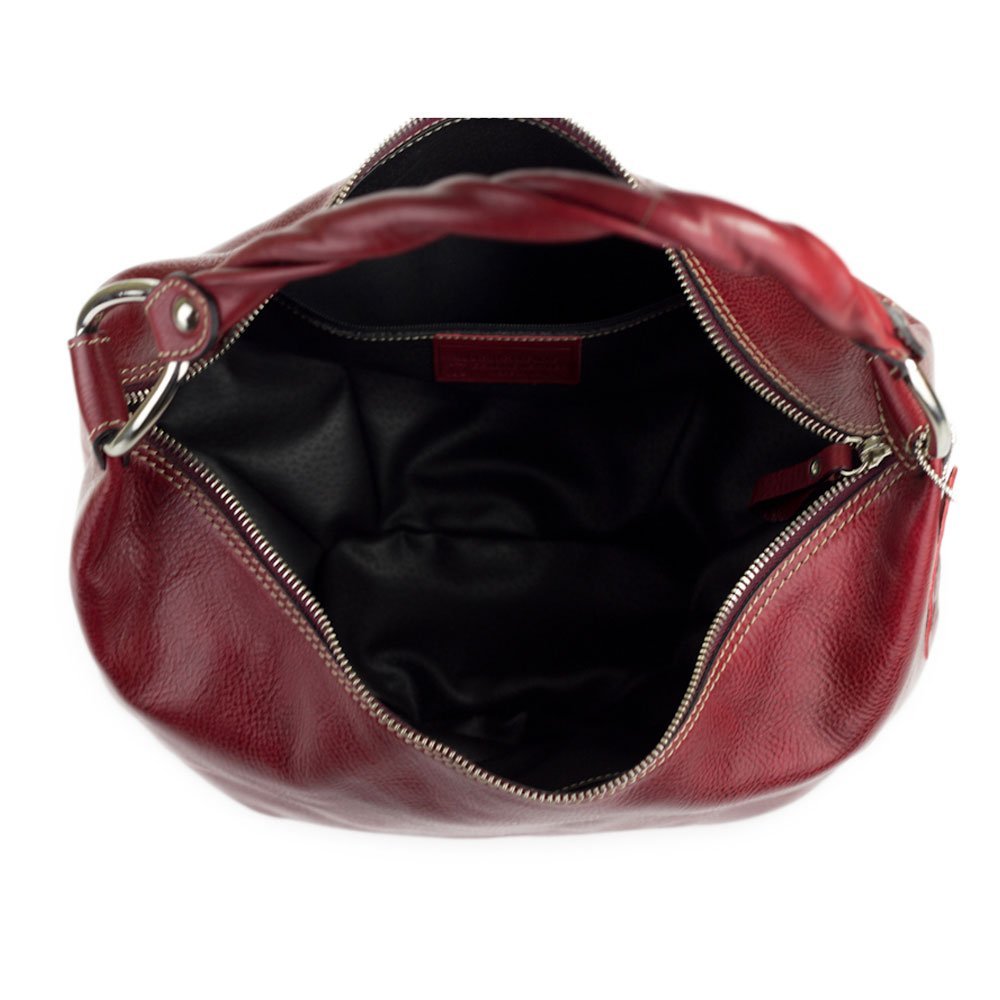Robe di Firenze Italian Made Burgundy Red Organically Treated Leather Hobo Bag