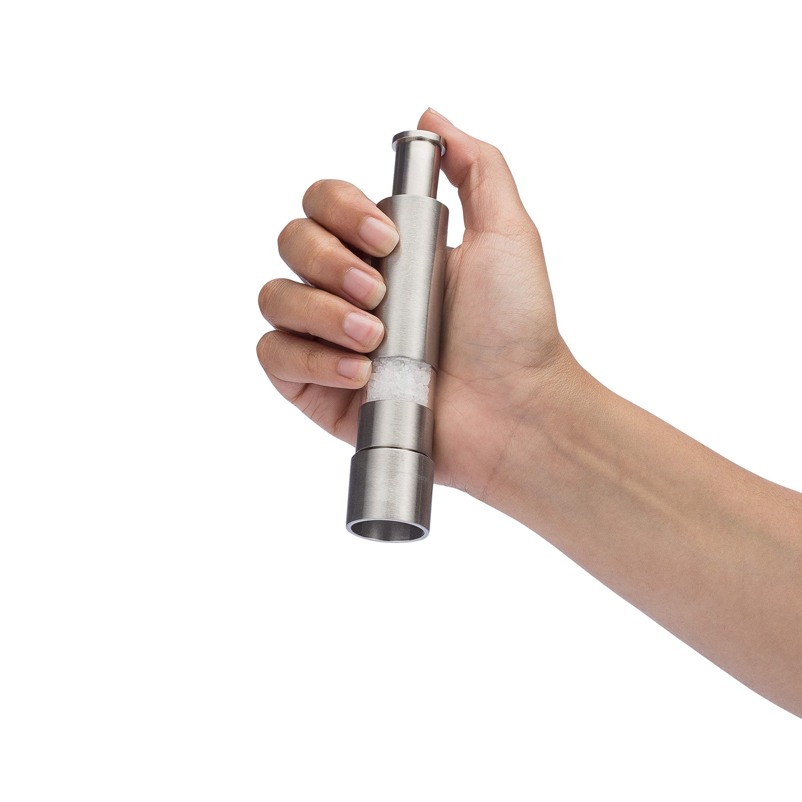 Grind Gourmet Original Pump & Grind Cooking Gadgets, Salt and Pepper Grinder Set or Singles, Buy 1, Buy 2 or More, Solid Stainless, Red or Black.