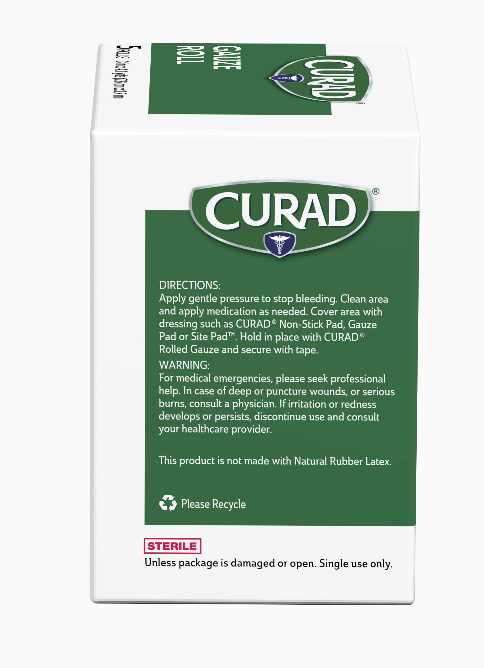 Curad Cotton Stretch Rolled Gauze, 3" x 4.1 yd, 5 Count (Pack of 3)