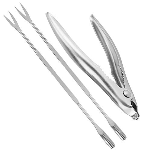 QANYEGN Seafood Cracker, Stainless Steel Lobster Crab Cracker, Nut Cracker, Shell Claw Forks Nuts Opener, Kitchen Gadgets