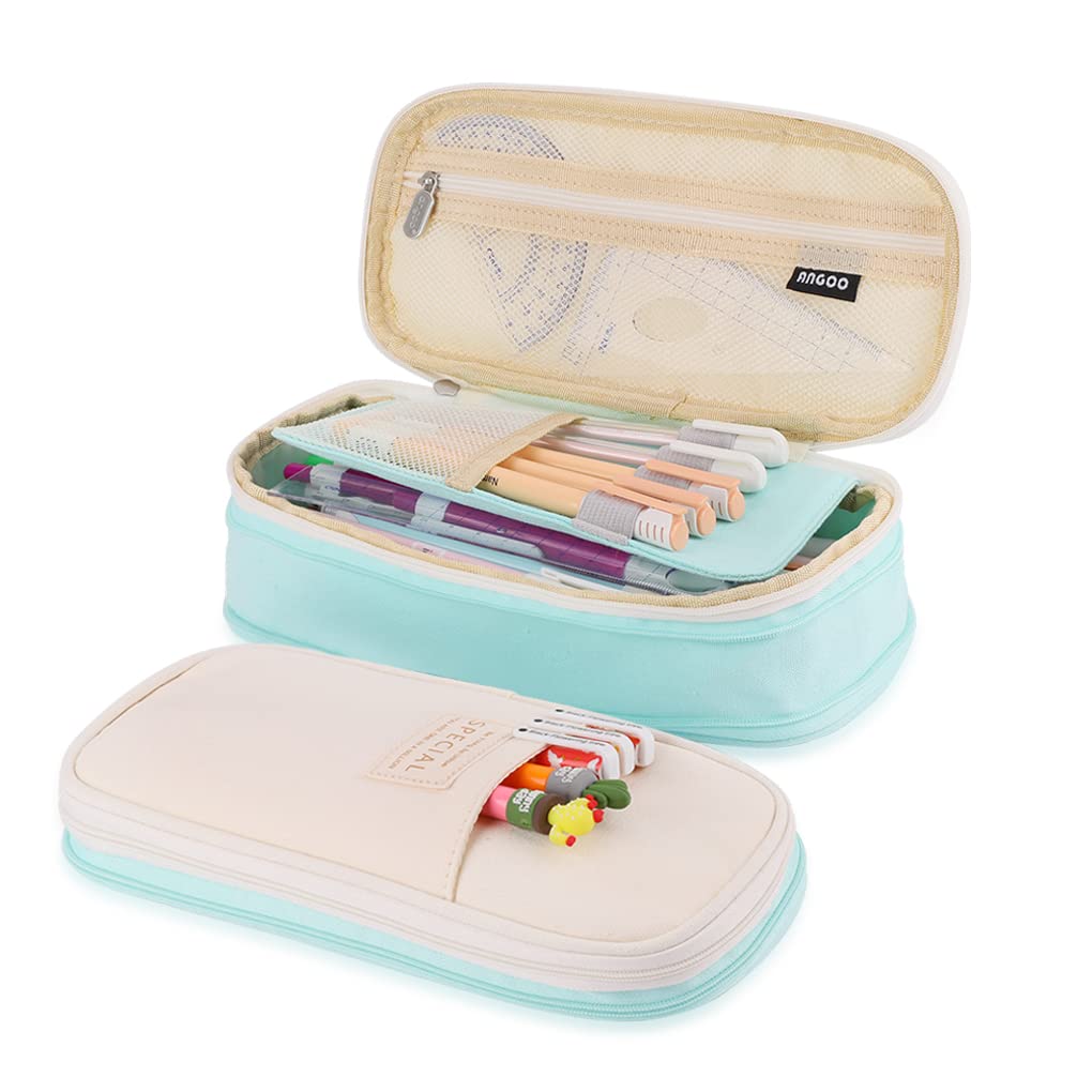 Oyachic Big Capacity Pencil Case, Telescopic Pencil Pouch,Zipper Pen Bag,Canvas Markers Organization Makeup Bag Box,Pencil Holder Office Supplies