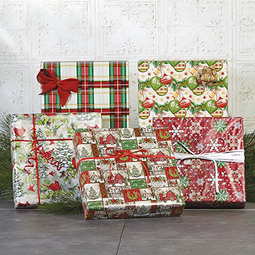 Current Tree Cardinal Christmas Rolled Wrapping Paper - Premium Jumbo 23-Inch x 32-Foot Gift Wrap Roll, 61 Square Feet Total