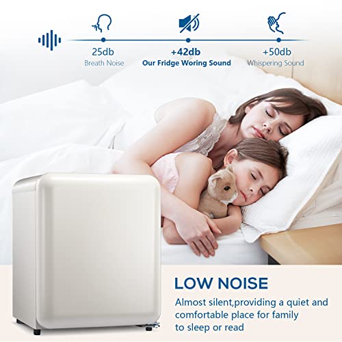 R.W.FLAME 1.7 Cu. Ft Mini Fridge with Freezer, Low Noise, 48L compact refrigerator, Mini Fridge for Bedroom, Office, Dorm, RV, (White)