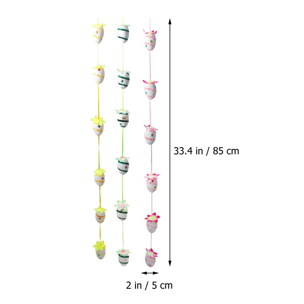 Didiseaon 3pcs Happy Easter Backdrop Egg Party Decorations Easter Banner Easter Hanging Swirls Spring Garland Easter Ceiling Decor Ball Garland Happy Easter Garland Foam Supplies Rabbit Eggs