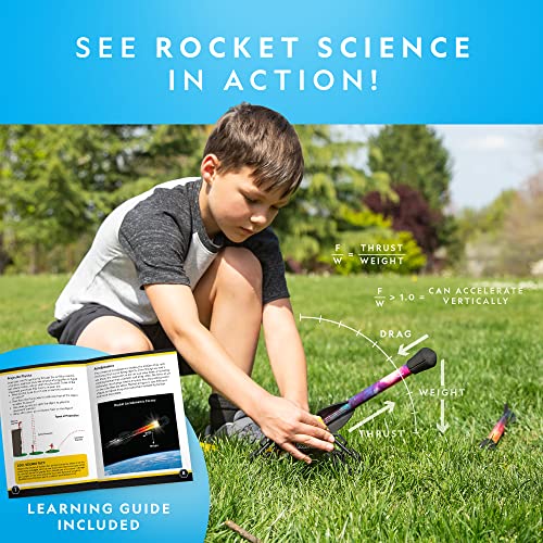 NATIONAL GEOGRAPHIC Air Rocket Toy β Ultimate LED Rocket Launcher for Kids, Stomp and Launch the Light Up, Air Powered, Foam Tipped Rockets up to 100 Feet