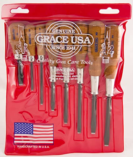 Grace USA Original Gun Care Screwdriver Set, Tools & Accessories for Gunsmithing & Woodworking, 8 Piece Set, Made in USA