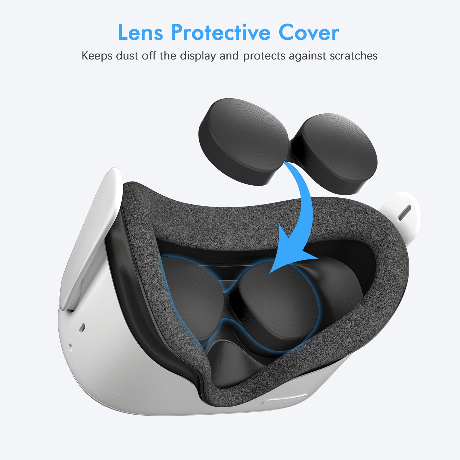 EWalos Silicone Head Back Padding for Oculus Quest 2, Upgraded VR Elite Strap Replacement Accessories, Effective Reduce Head Pressure & Refuse Headset Slide, Thickened High Strength Design