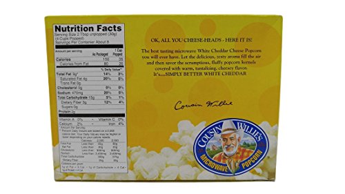 Cousin Willie's Simply Better White Cheddar Microwave Popcorn (3 Boxes)