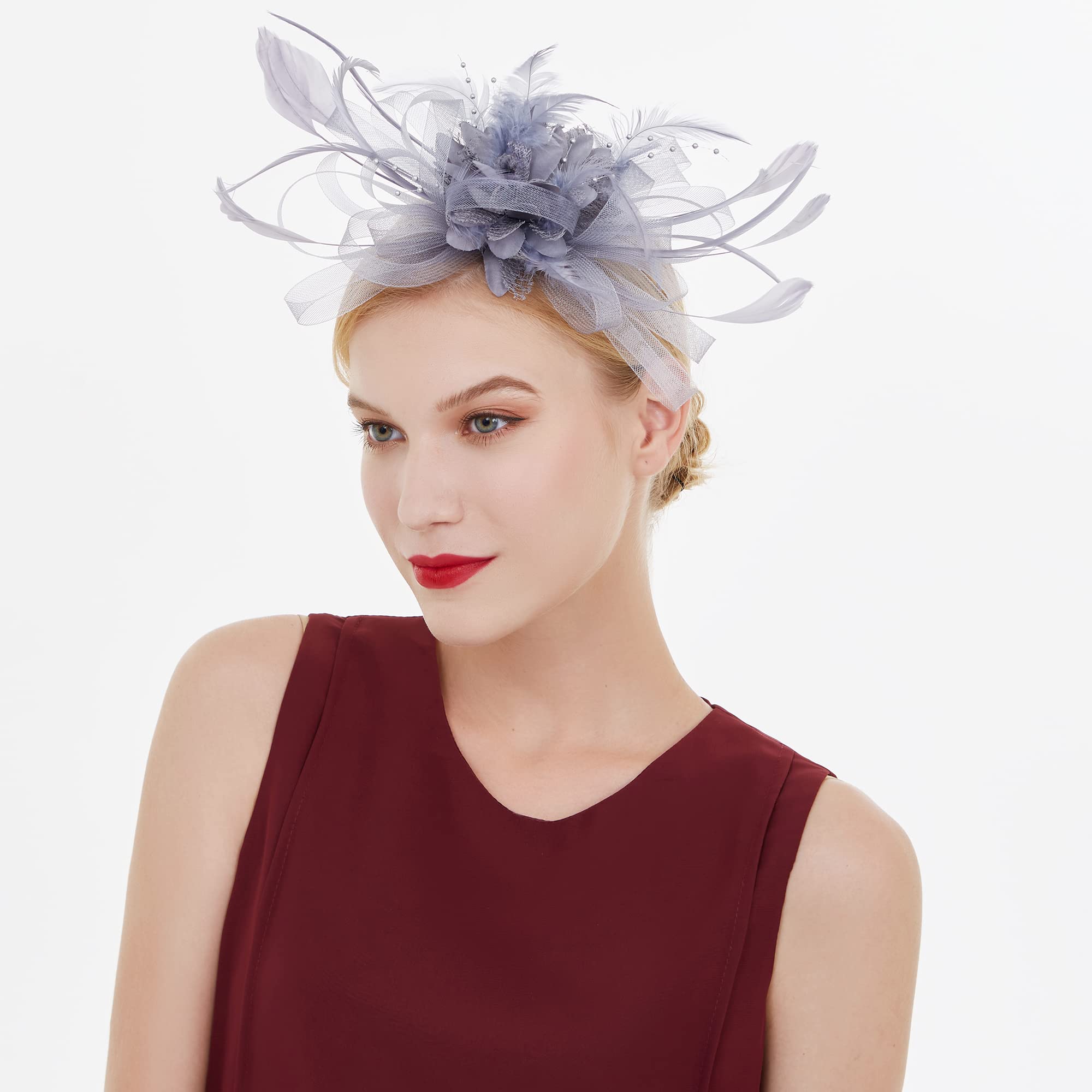 FAIRY COUPLE Women's Fascinators Hat Derby Style Bridal Shower Tea Party Headwear Green