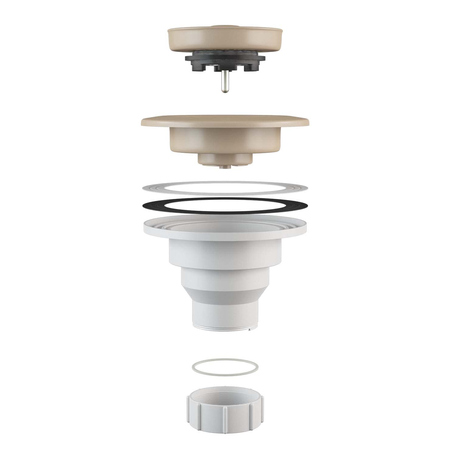 Lexicon Kitchen Sink Color Matched Strainer with Beige Finish, Fits 3.5 Inch Drain Hole LG-SB-B