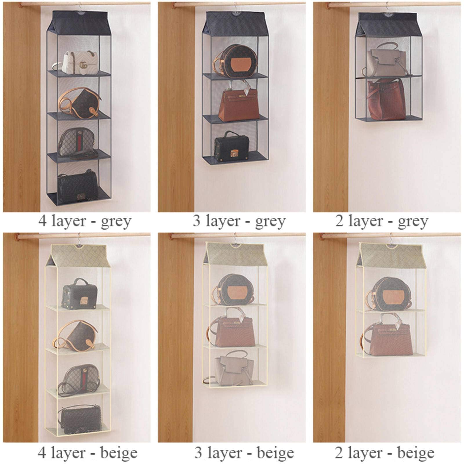 HJTCZHUANYONG Handbag Buggy Bag Handbag Clothes Rack Wardrobe Clothes Rack Three-Dimensional Storage Pannier Bag Wardrobe Handbag Clothes Rack