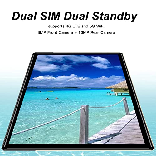 DAUERHAFT 10 Inch Tablet, 8 Core CPU Tablet PC, 8GB 256GB Tablet, IPS Screen HD Tablet, 4G LTE 5G WiFi Tablet, 7000mAh, Fast Charging Support Calling Tablet for Android 12(Blue)