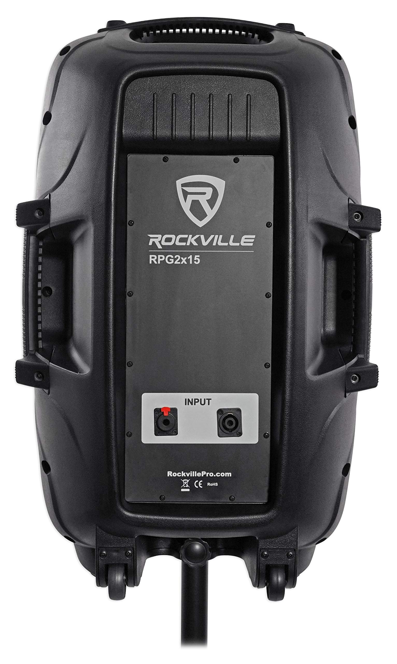 Rockville RPG2X15 Package PA System Mixer/Amp+15" Speakers+Stands+Mics+Bluetooth